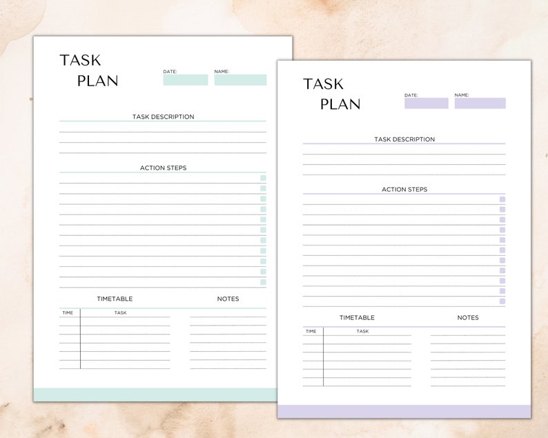 Task Planner Printable, Editable ADHD Task Plan, Project Planner, Task ...