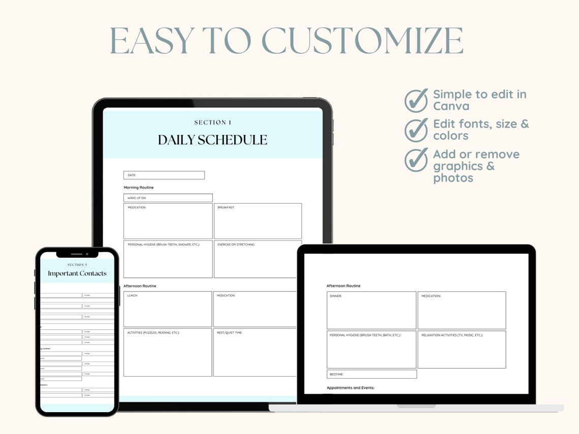 Dementia Daily Planner Organize and Simplify Caregiving Memory Aids and ...