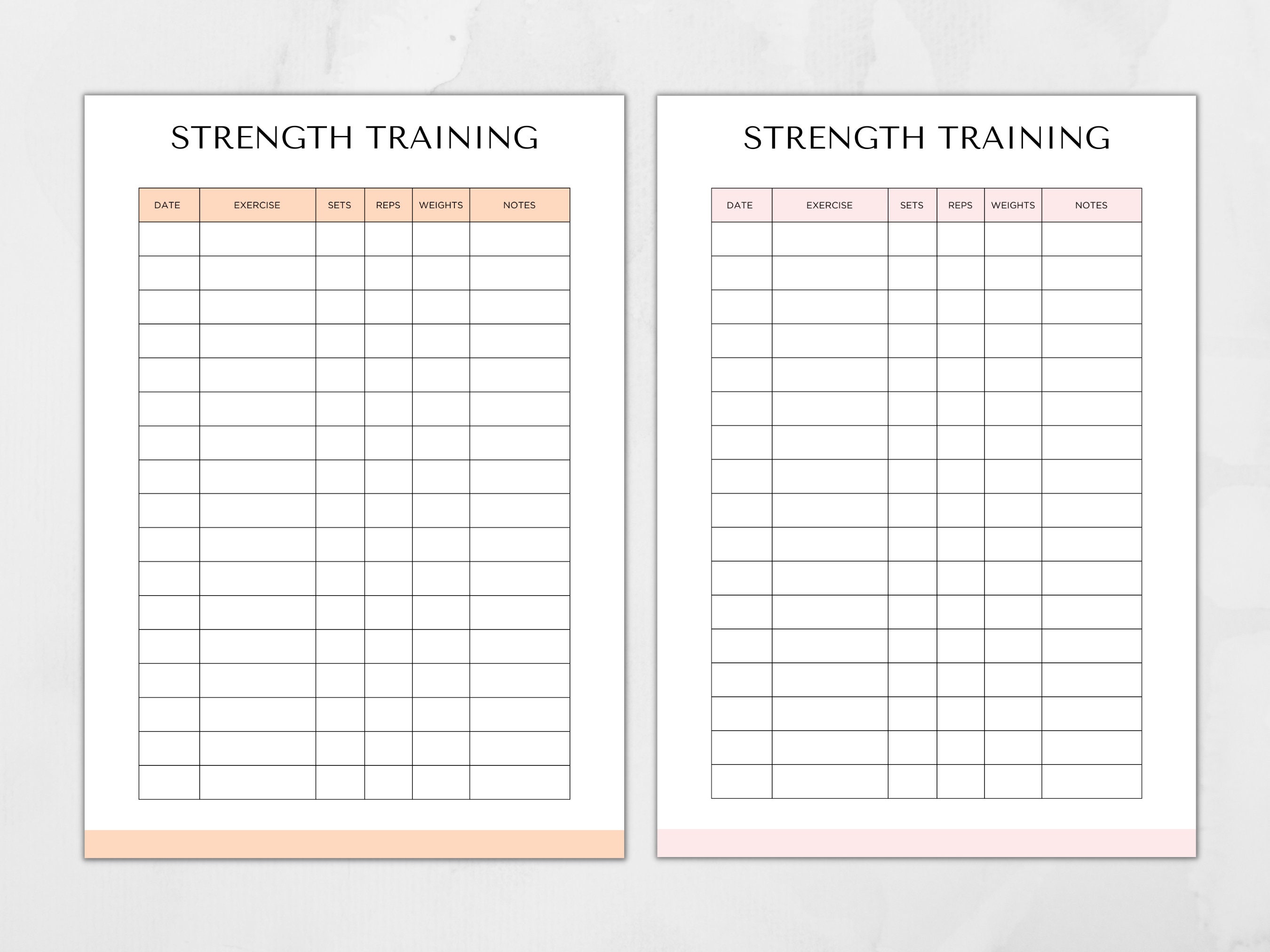 Printable Strength Training Tracker, Editable Workout Tracker, Weight ...