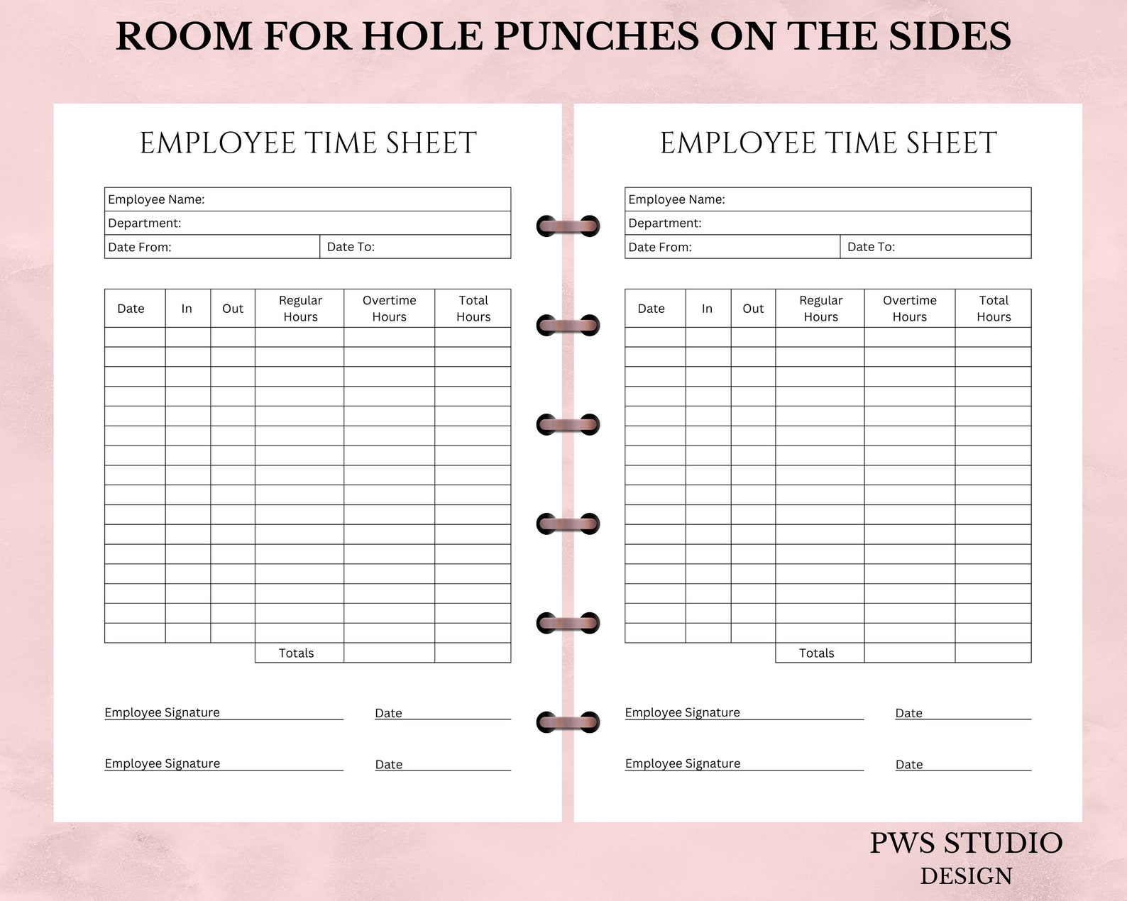 Employee Time Sheet Editable and Printable, Work Schedule Log ...