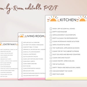 Editable and Printable Cleaning Card, Family Cleaning Cards, Room ...