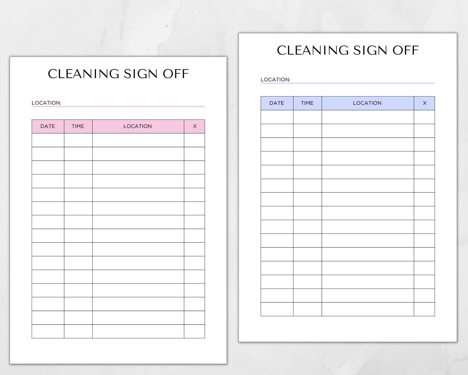 Printable Cleaning Sign off Sheet, Restroom Cleaning, Bathroom Cleaner ...
