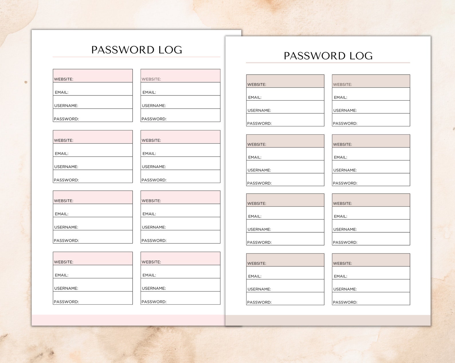 Password Tracker Printable, Editable Password Log, Password Keeper ...