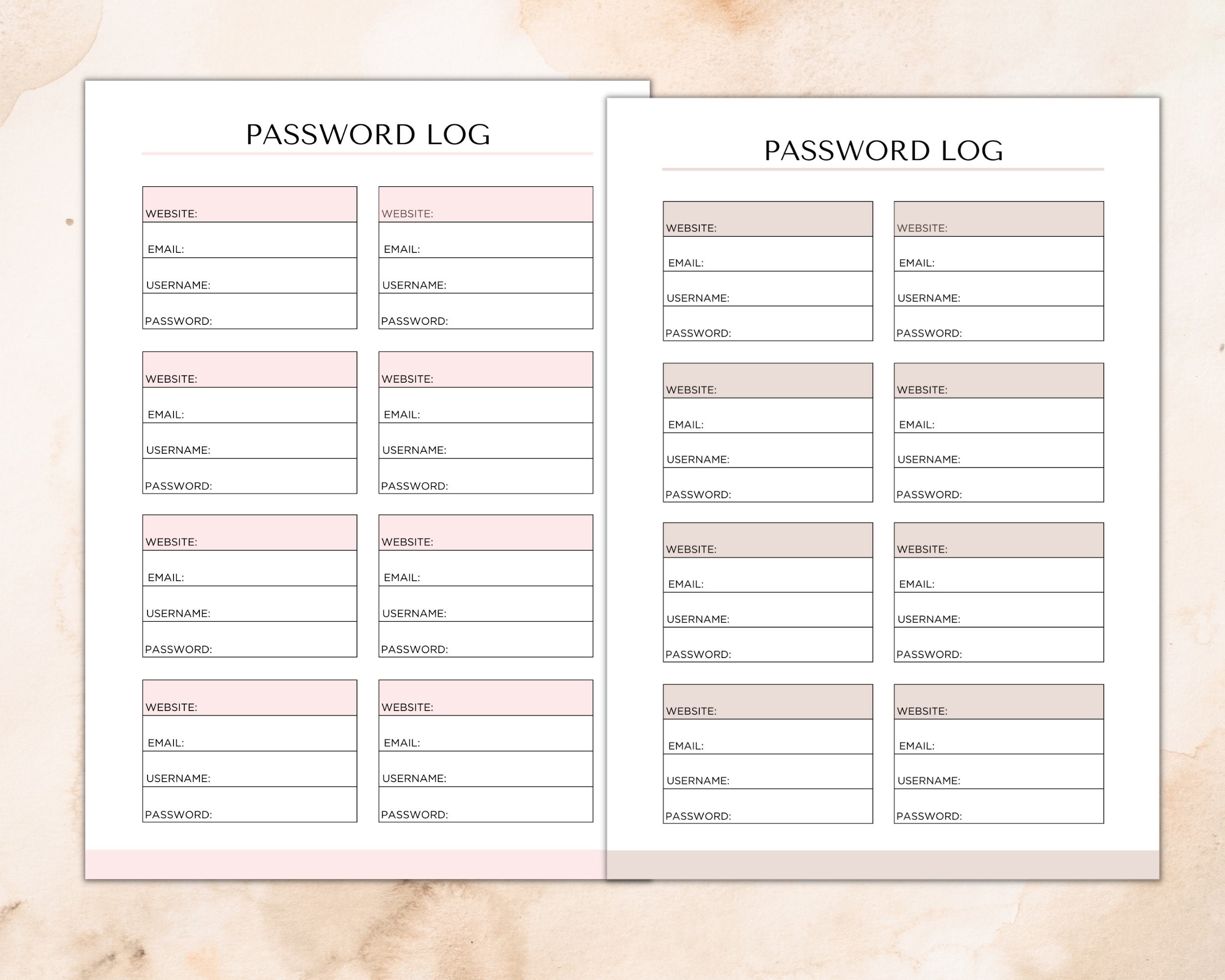 Password Tracker Printable, Editable Password Log, Password Keeper ...