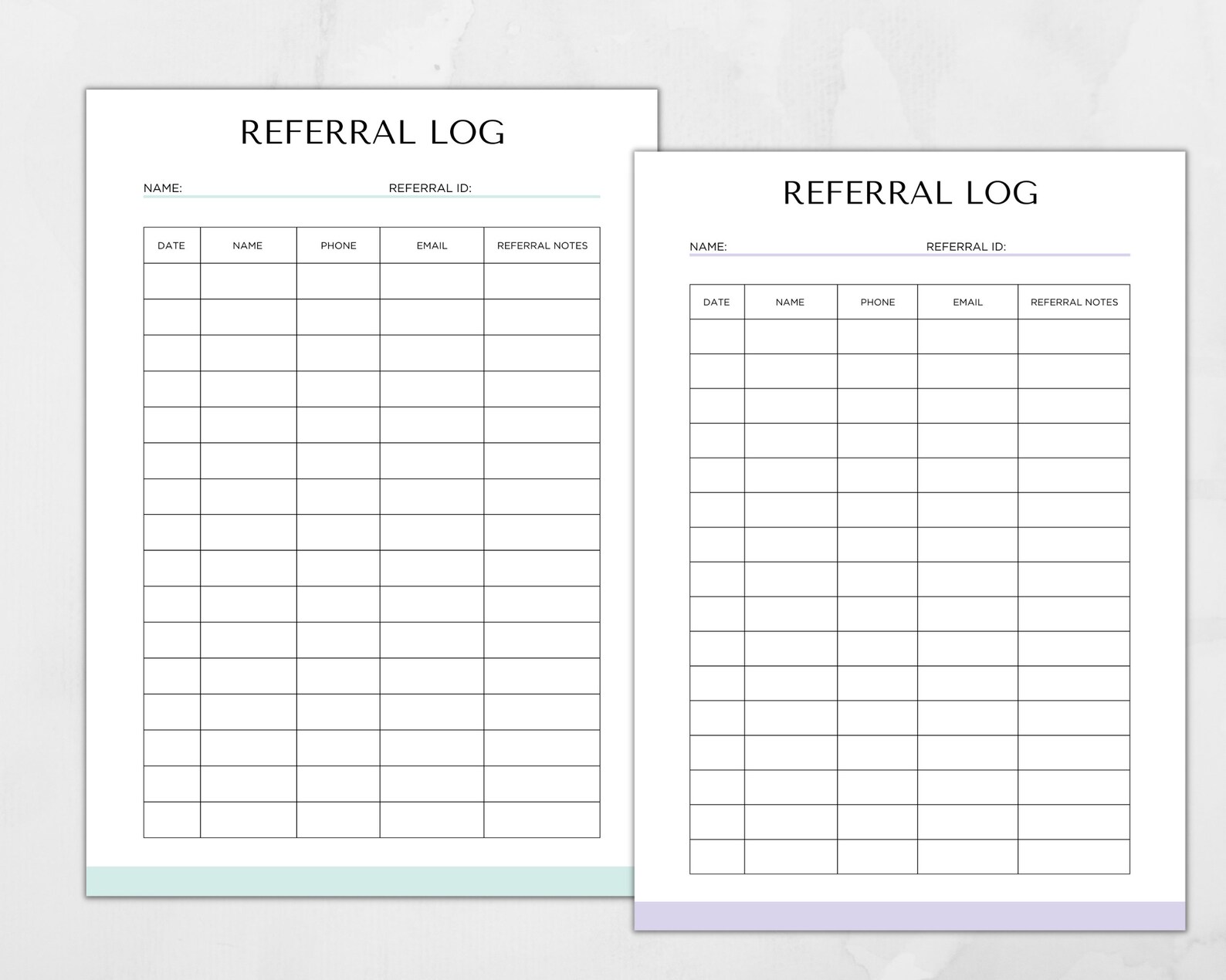 Printable Referral Log, Editable Client Referral Tracking, Referrals ...