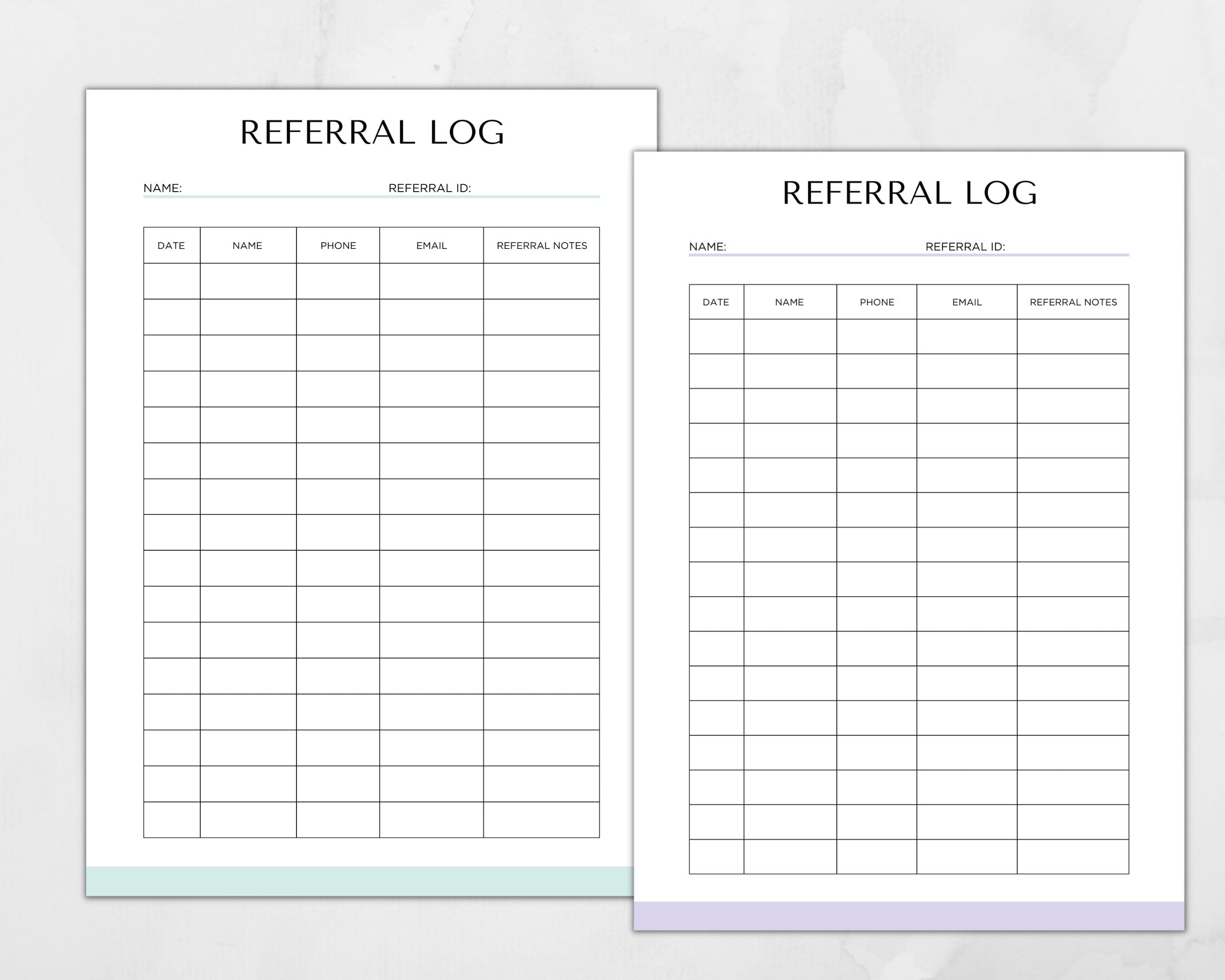 Printable Referral Log, Editable Client Referral Tracking, Referrals ...