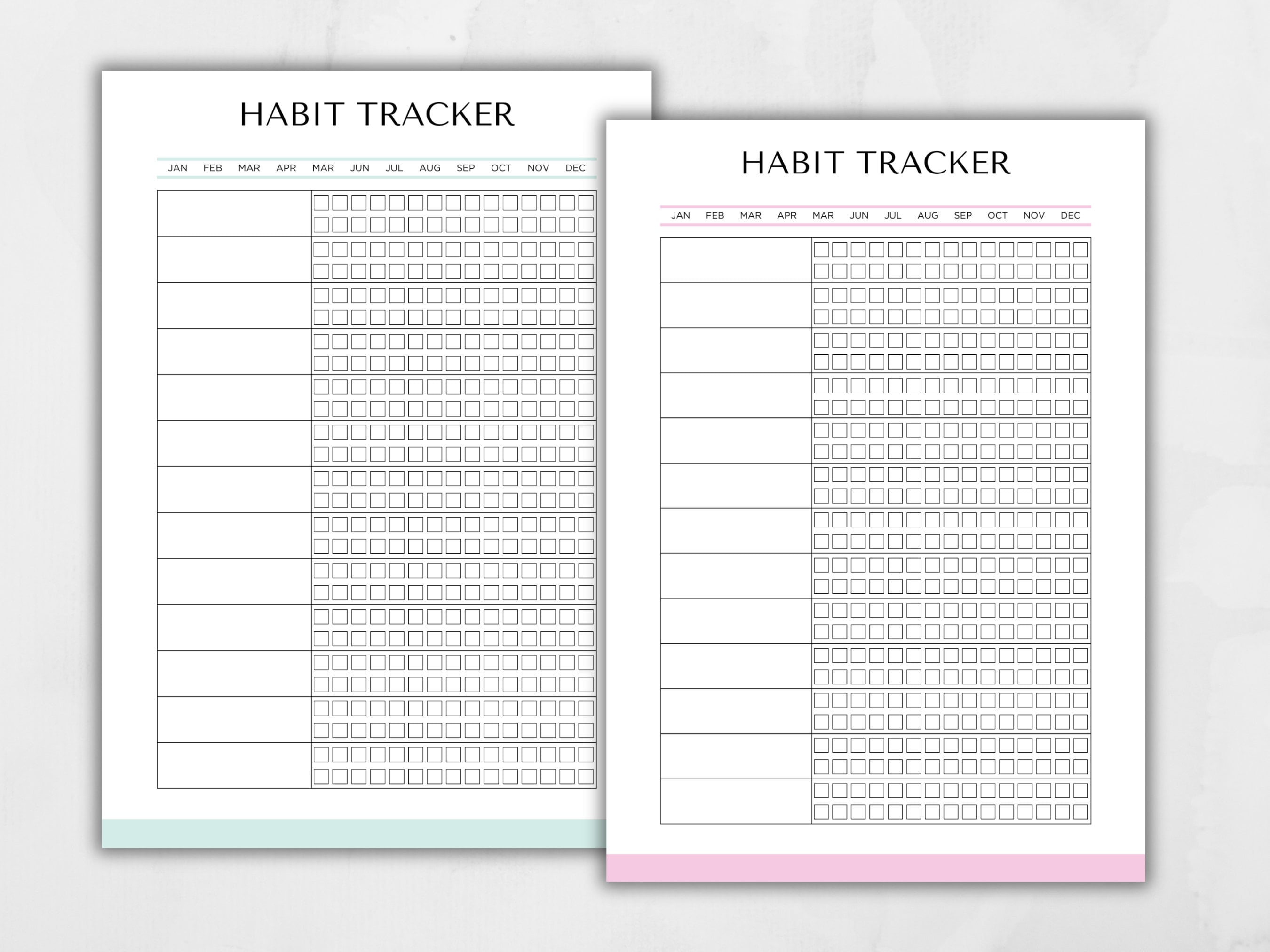 Printable Daliy Habit Tracker, Editable Everyday Habit Log ...