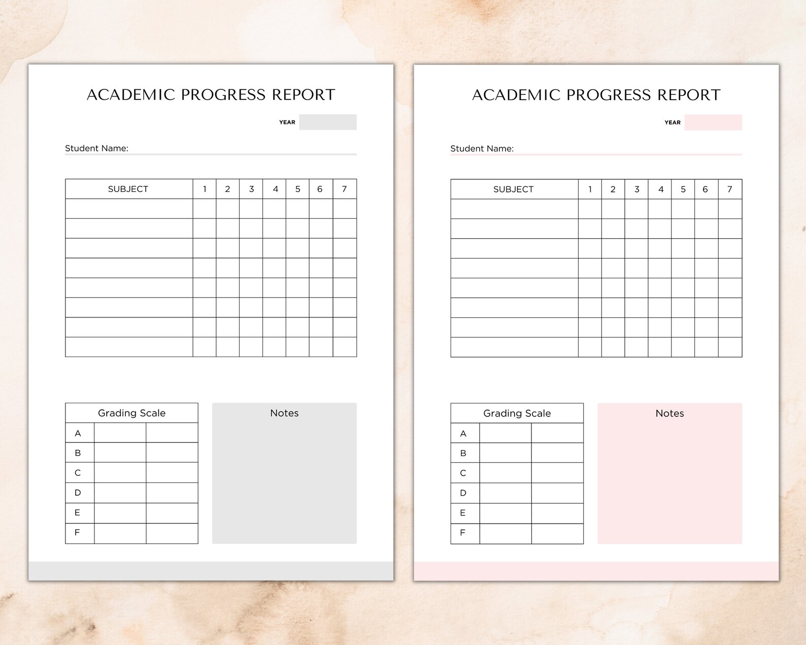 Homeschool Report Card, Printable Progress Report, Home School Academic ...