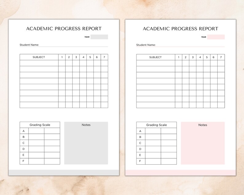 Homeschool Report Card, Printable Progress Report, Home School Academic ...