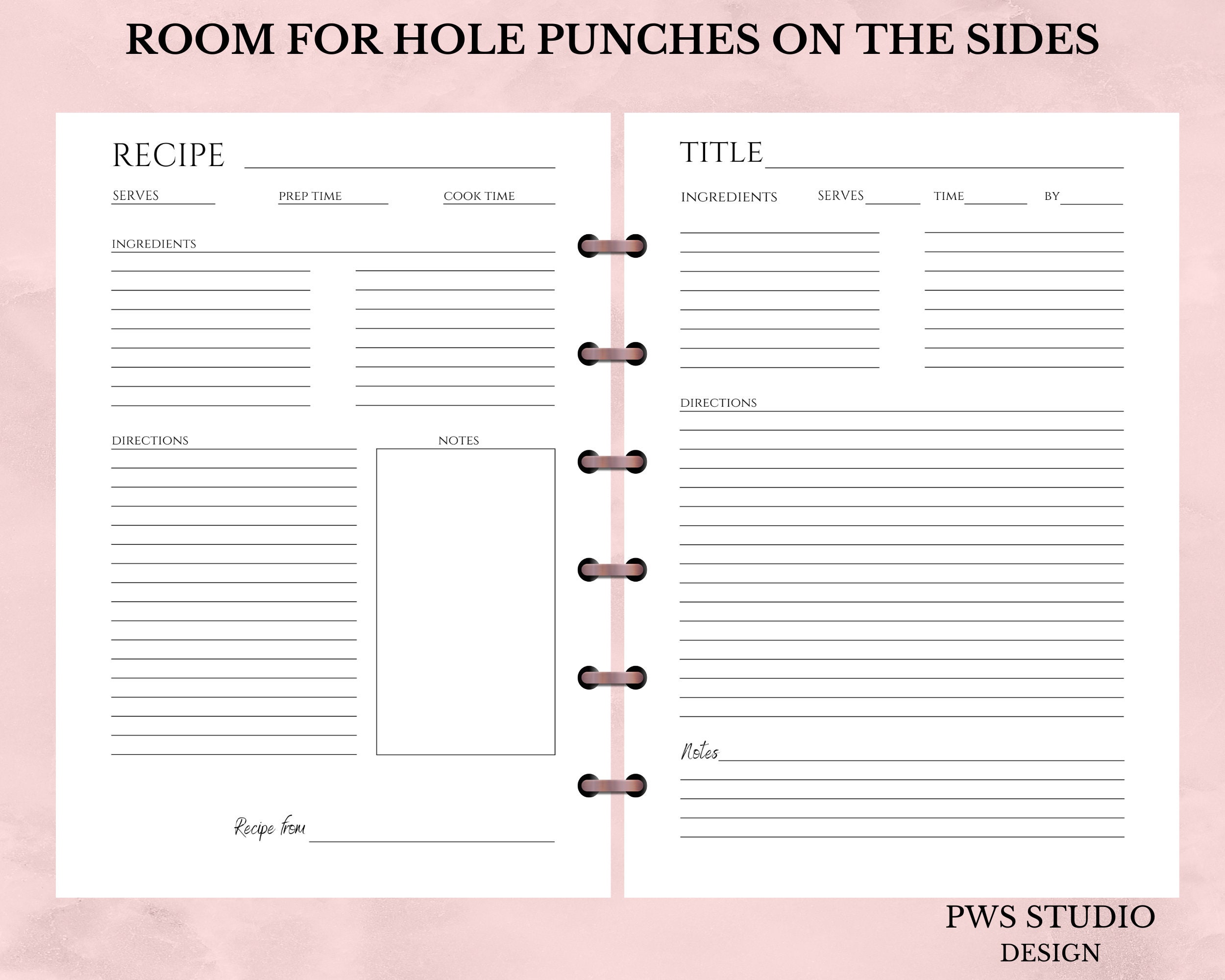 Recipe Sheet Printable and Editable, Food Instructions and Binder, Meal ...