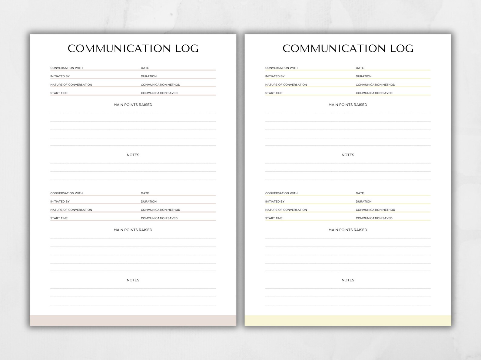 Printable Communication Log, Editable Conversation Record, Call Log Sheet, Parent Communication ...