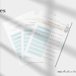 Overcome Negative Self-talk Worksheet Printable Inner Critic Challenge ...