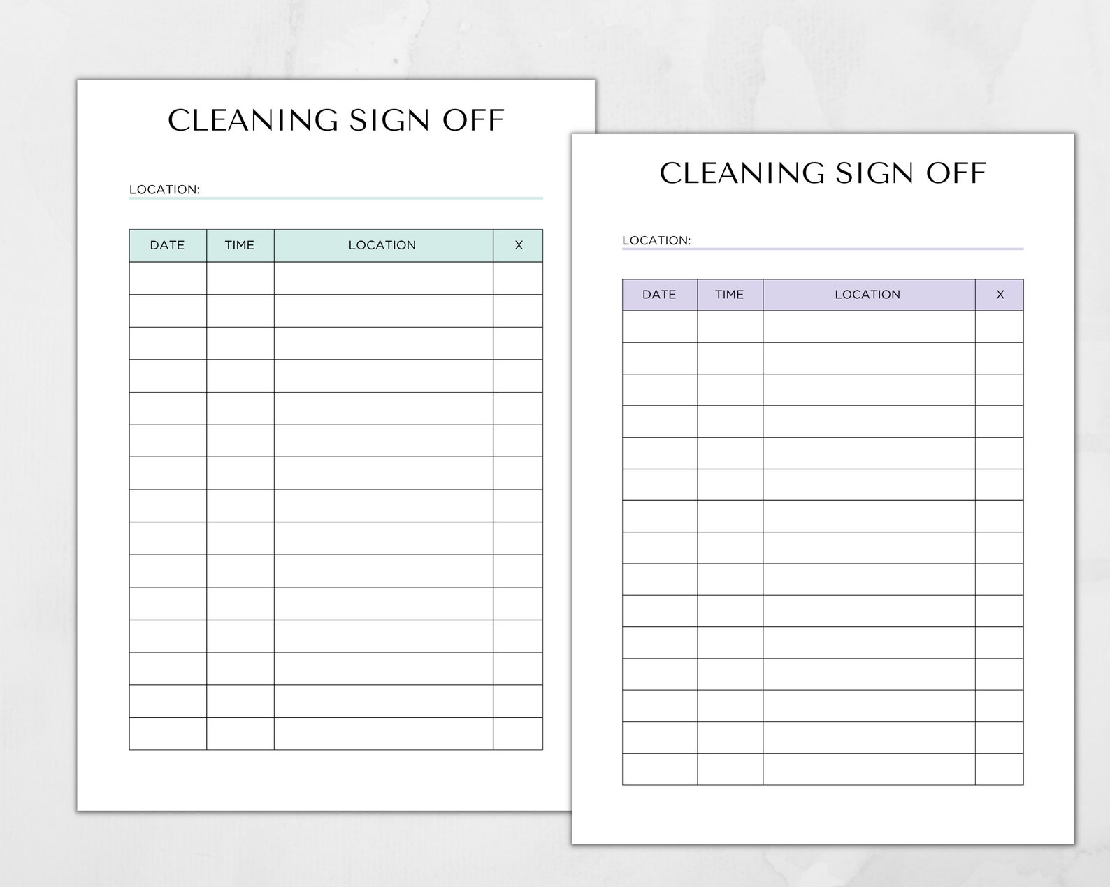 Printable Cleaning Sign off Sheet, Restroom Cleaning, Bathroom Cleaner ...