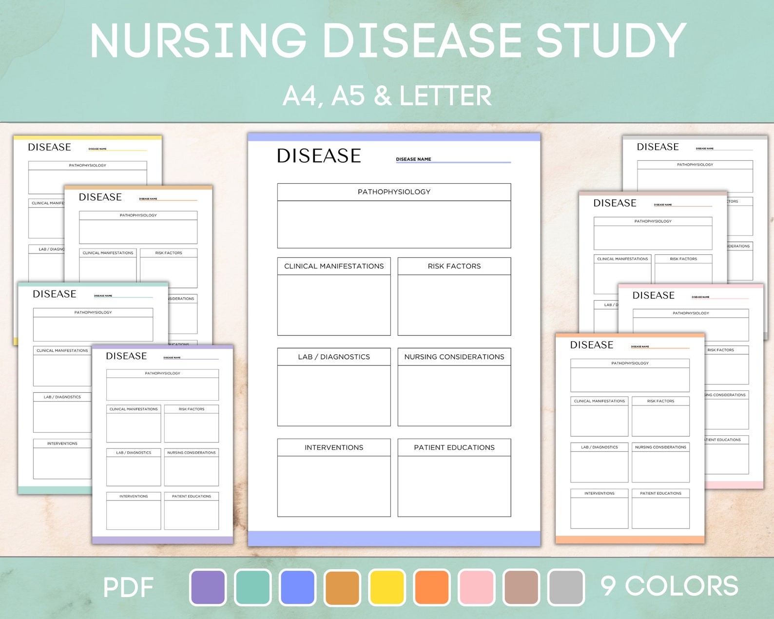 Editable and Printable Nursing Student Disease Process Log, Nursing School Template, Student ...