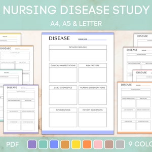 Editable and Printable Nursing Student Disease Process Log, Nursing School Template, Student ...