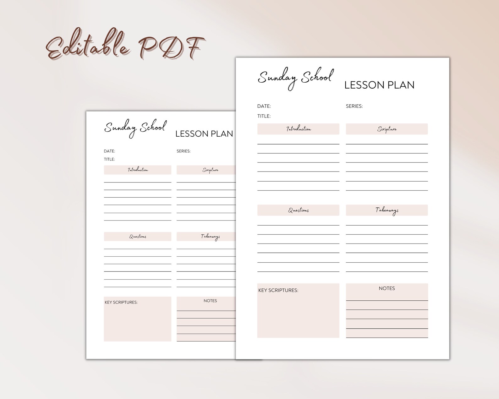 Sunday School Lesson Plan Printable, Sunday School Teacher Planner ...