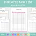 Printable Employee Task List, Task Management, Employee Task Management ...