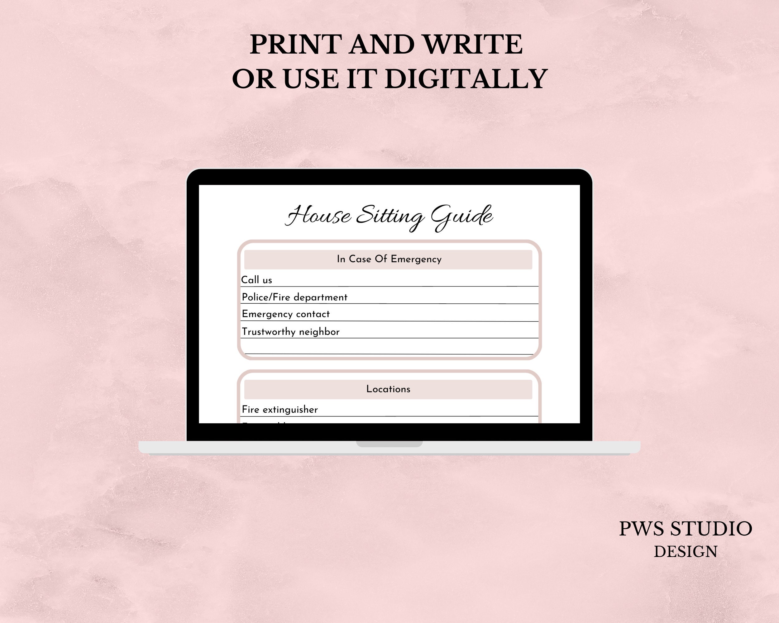 House Sitter Guide Printable and Editable, Sitter Instructions, A4 A5 ...