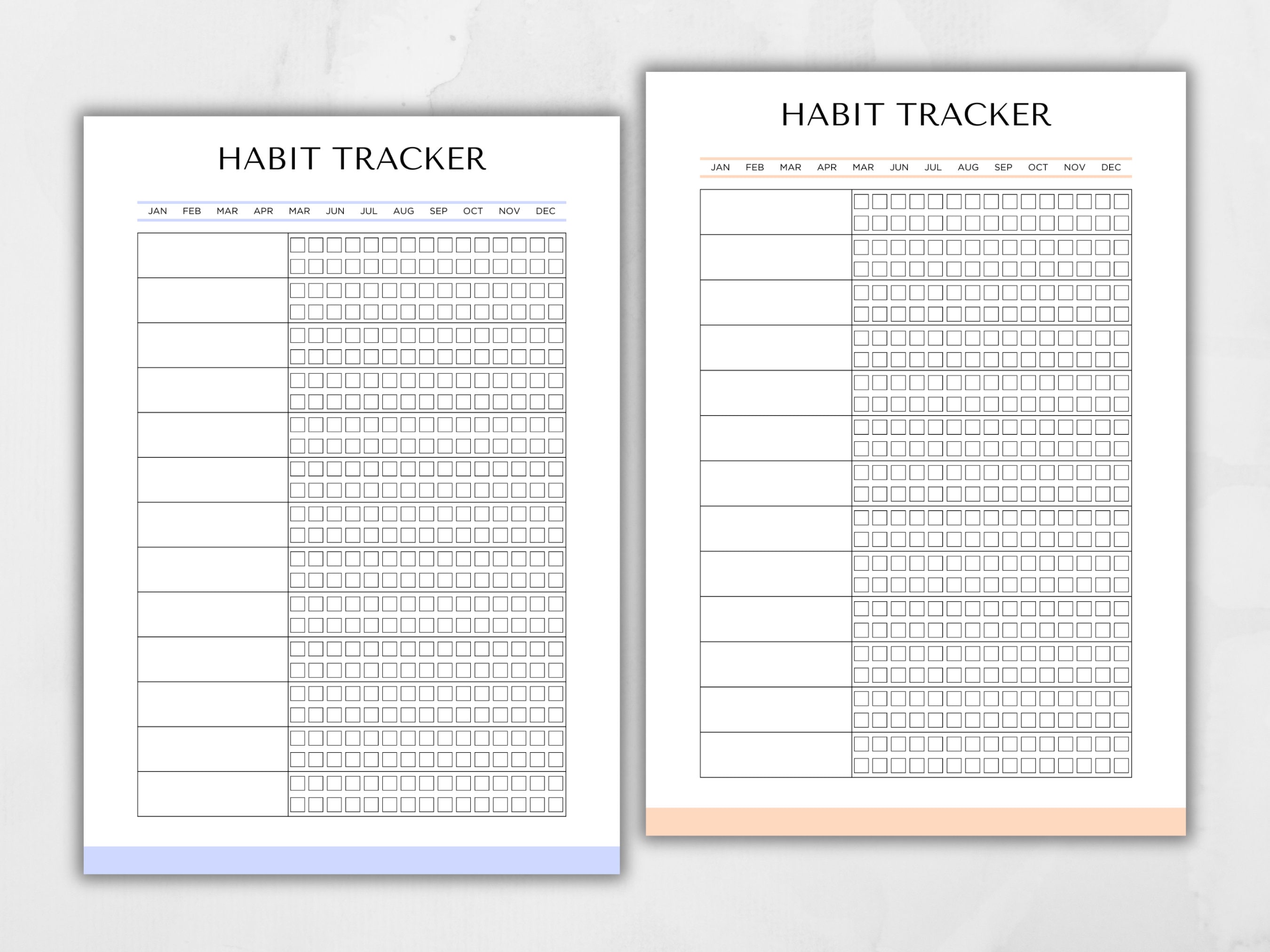 Printable Daliy Habit Tracker, Editable Everyday Habit Log ...