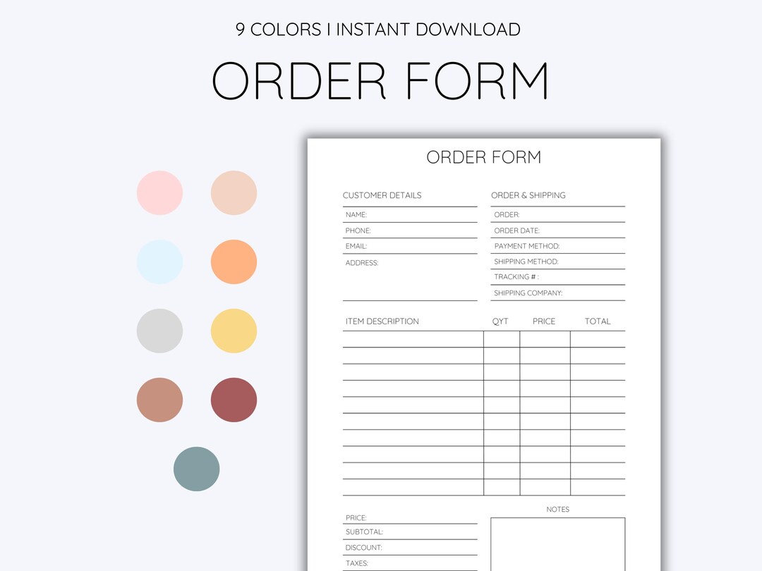 Order Form Template, Customizable Business Form, Easy to Edit and Print ...