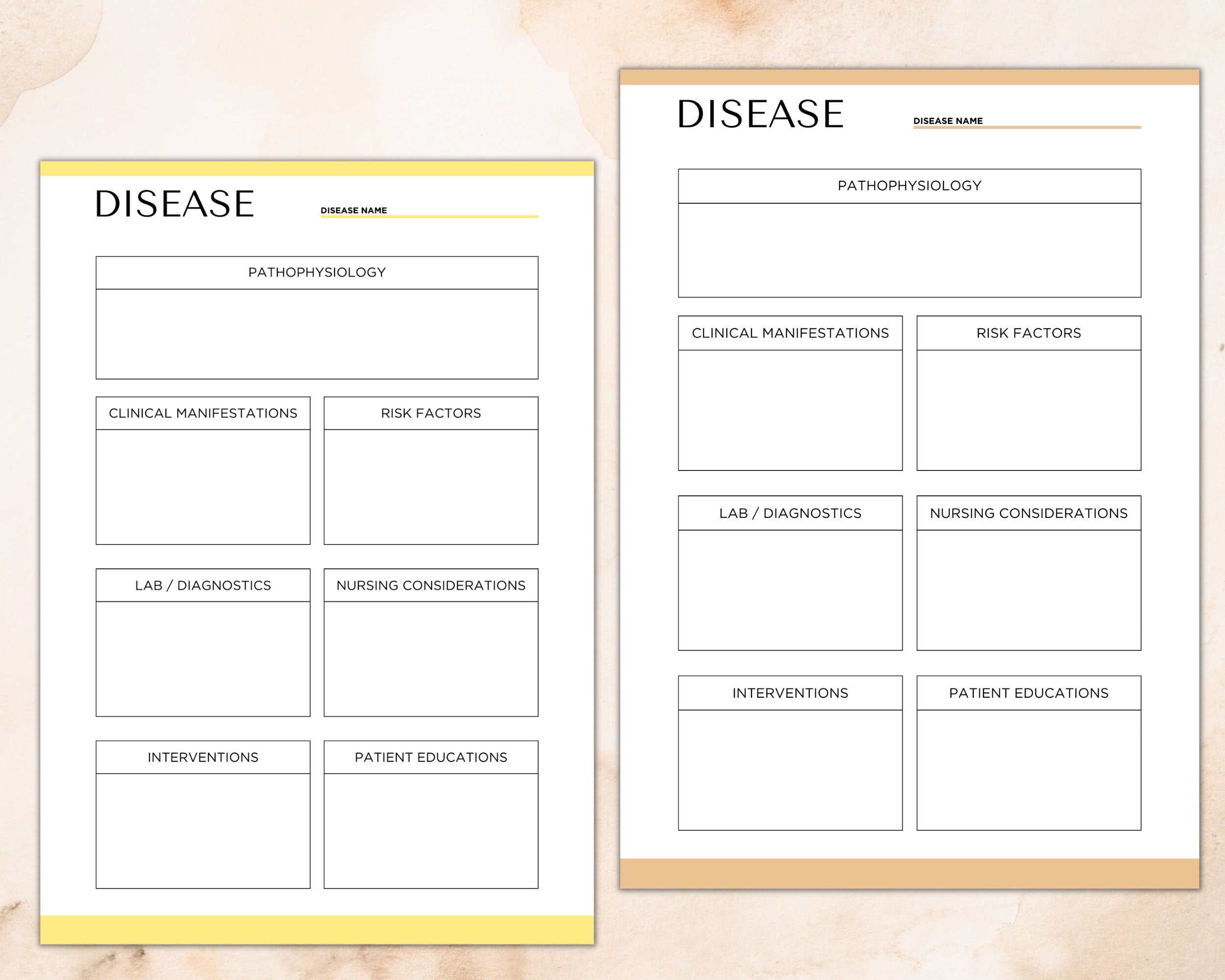 Editable and Printable Nursing Student Disease Process Log, Nursing ...
