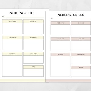 Printable Nursing Skills Template, Nursing Student Notes, Nursing ...