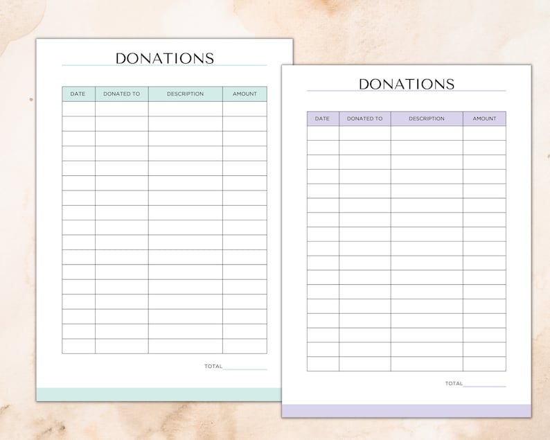Donation Tracker Printable, Editable Tithe Sheet, Giving Log, Charitable Donations, Financial ...
