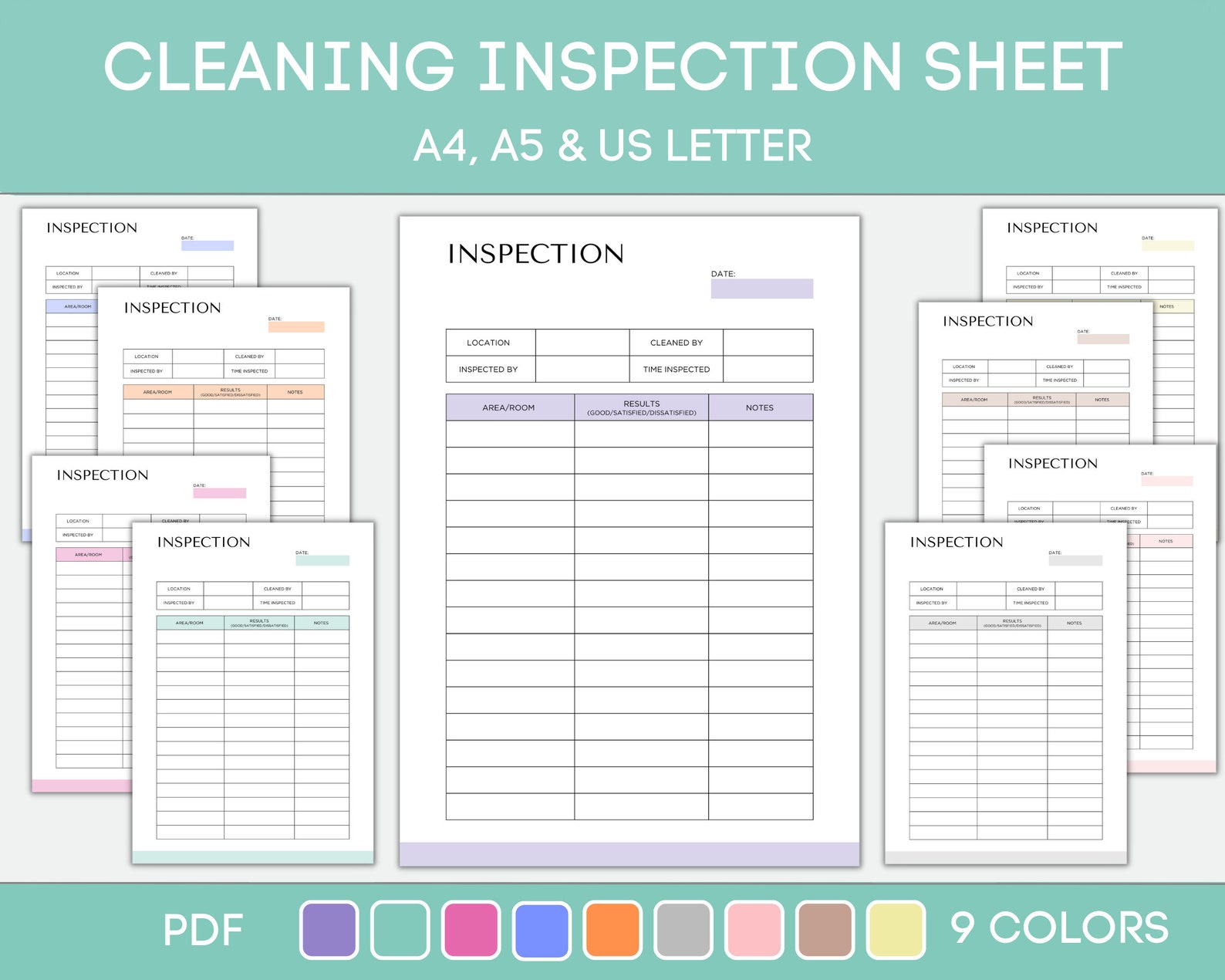 Printable Cleaning Inspection Checklist, Editable Cleaner Inspection ...