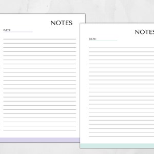 Notes Page Printable, Lined Notes Template, Note Taking, Writing Paper ...