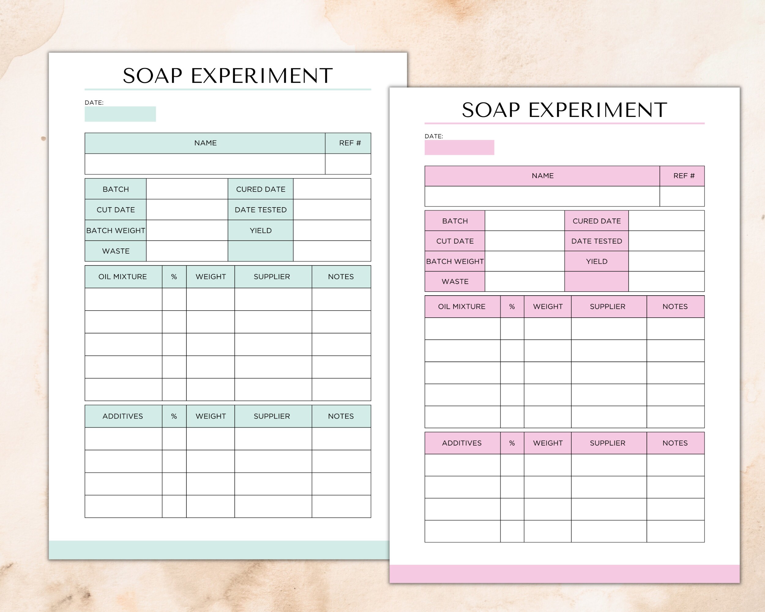Blank Soap Recipe Sheet Printable, Editable Soap Making Recipe Cards ...