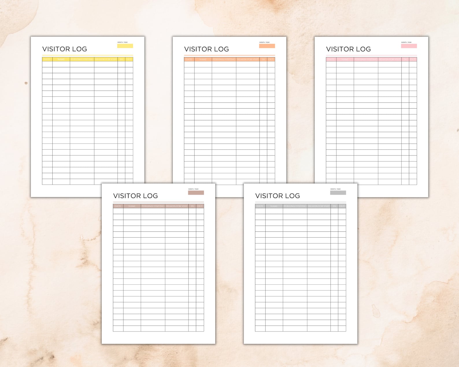 Printable Visitor Log, Visitor Log Sheet, Visitor Logbook, Visitor ...