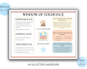 Window of Tolerance Poster, Digital Print, Therapy Office Decor, Mental ...