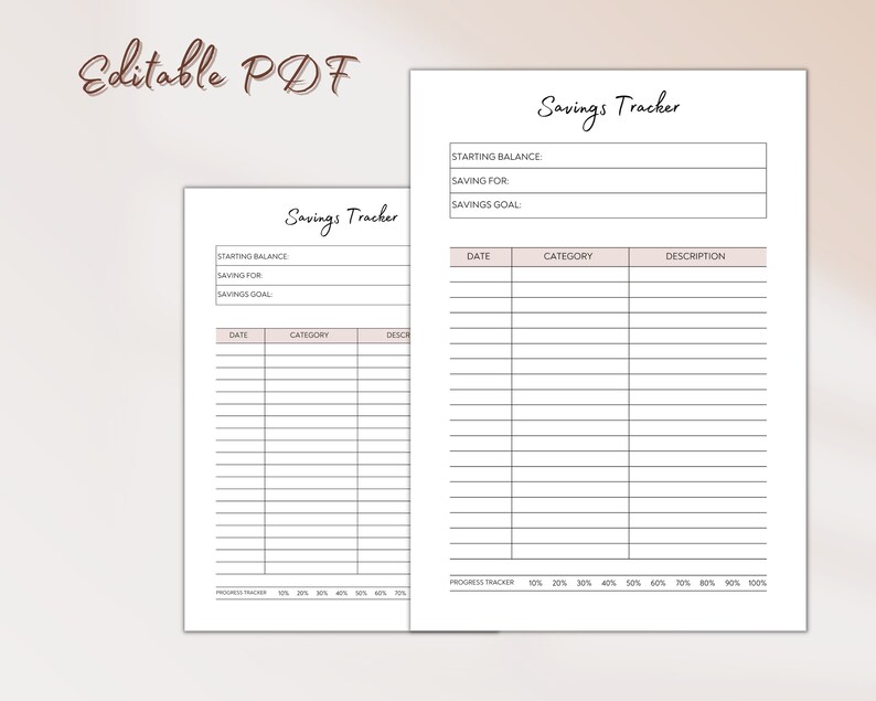 Savings Tracker Printable, Savings Log, Money Saving Sheet, Finance ...