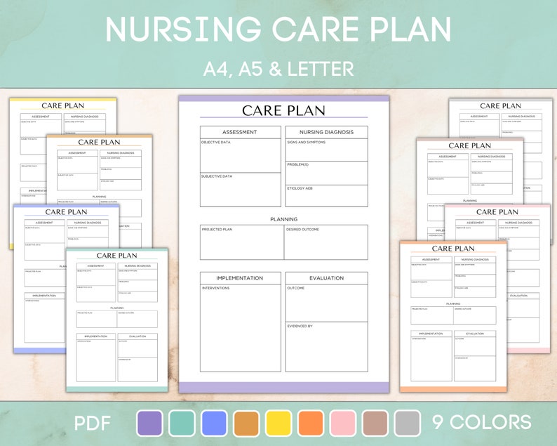 Editable and Printable Nursing Care Plan, Nursing Student Care Plan ...