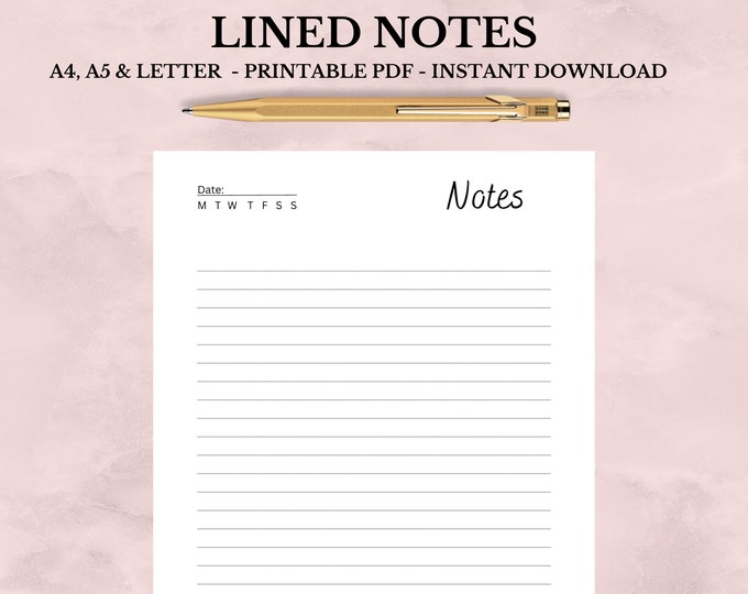 Digital Note Taking Templates Set, Printable, Instant Download, A4 ...