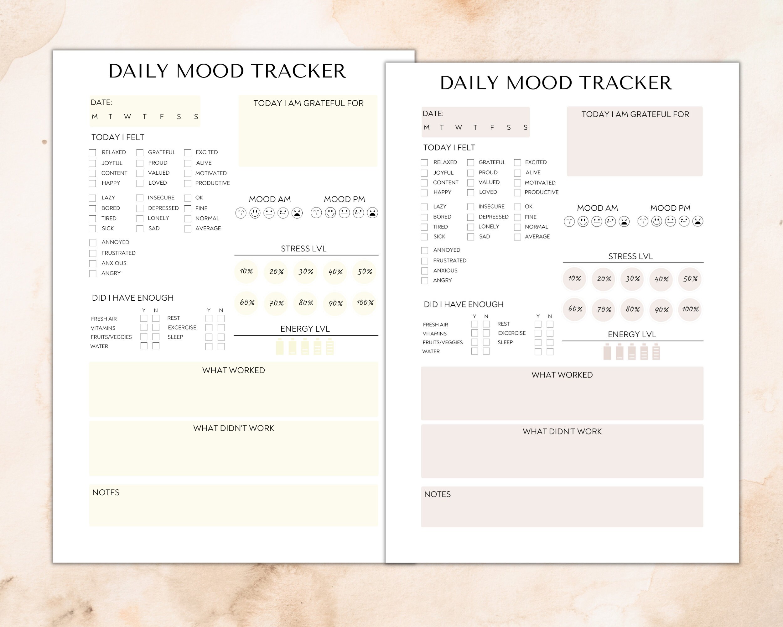 Daily Mood Tracker Printable Mood Track Emotion Tracker - Etsy UK