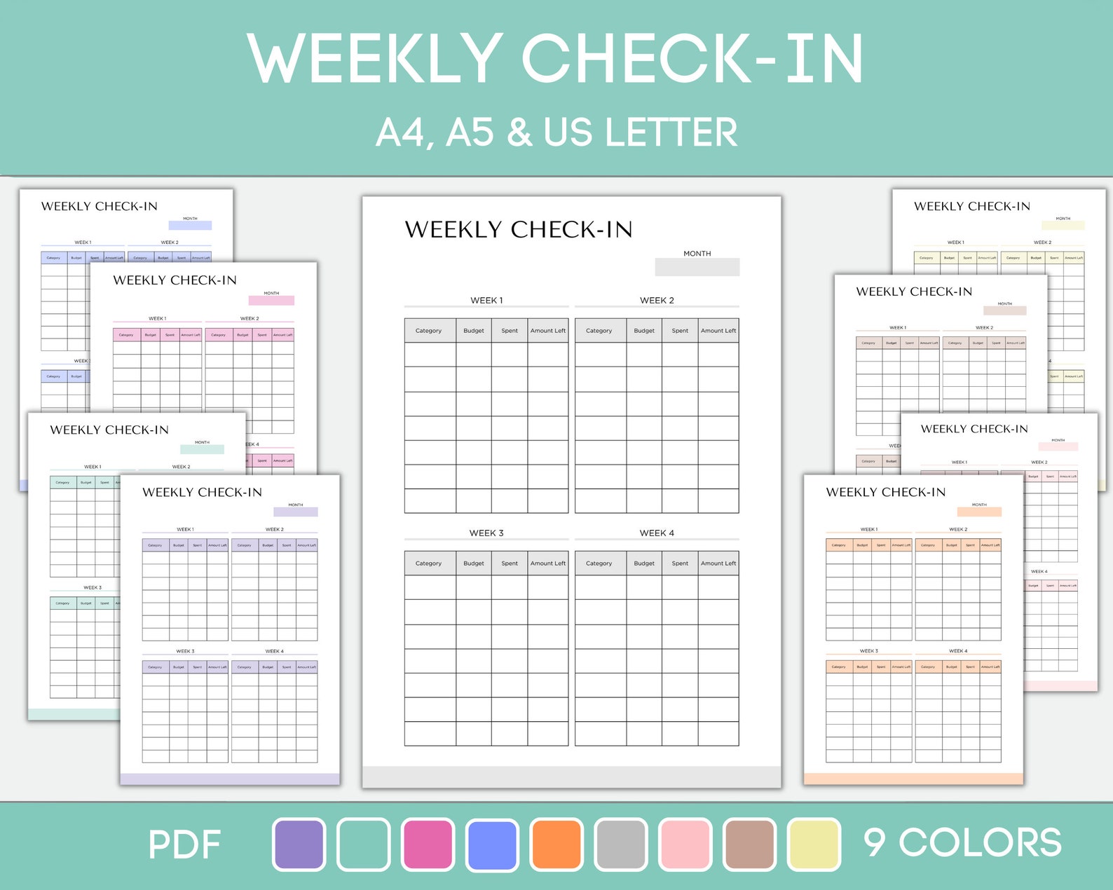Printable Weekly Check-in Tracker, Editable, Weekly Check-in Planner ...