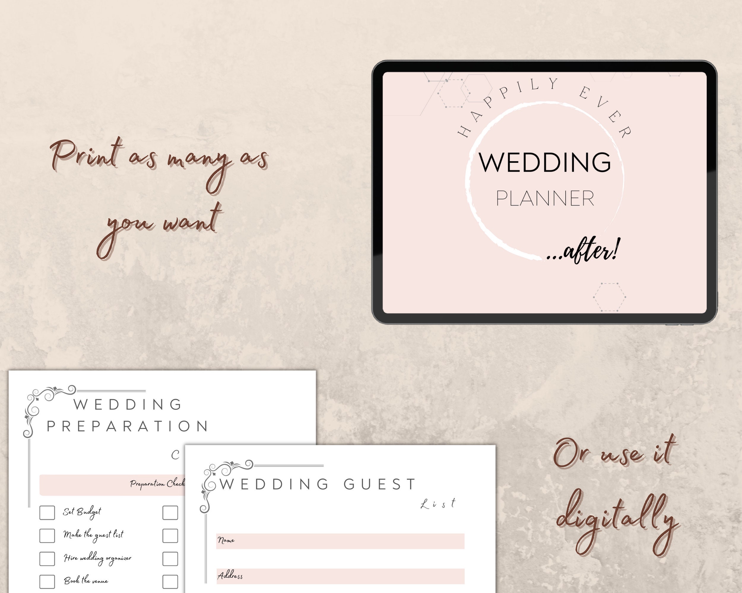 Wedding Planner Printable Planner Wedding Planner Kit - Etsy