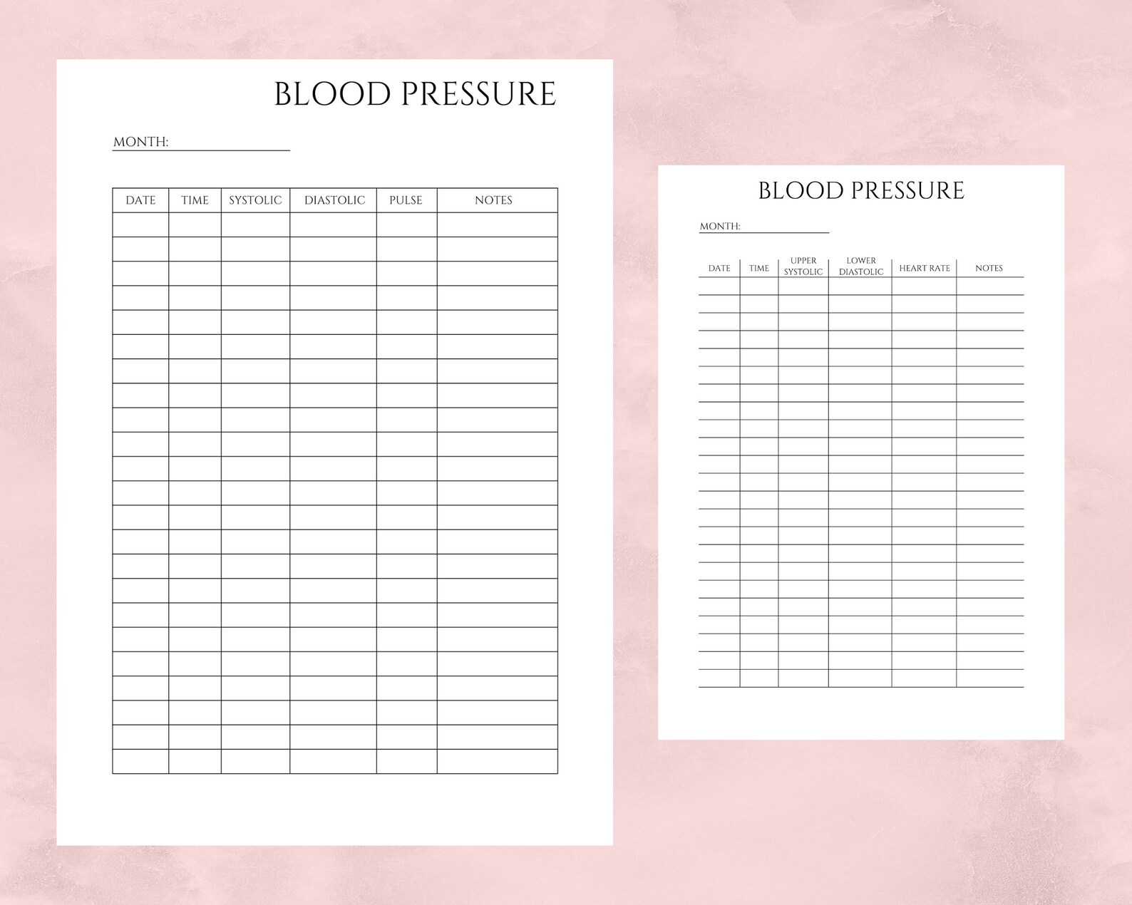 Blood Pressure Log Editable and Printable BP Tracker Daily Blood ...