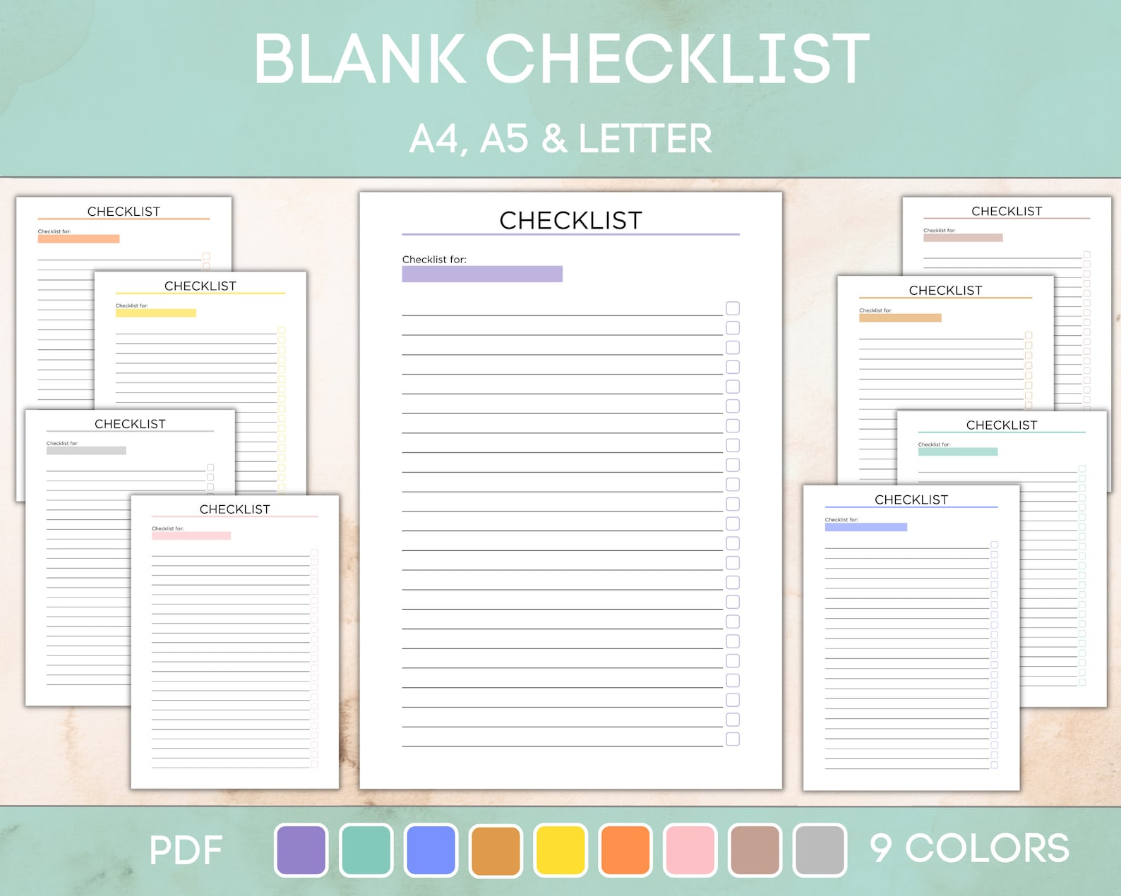 Editable and Printable Blank Checklist, Fillable Checklist for Daily ...