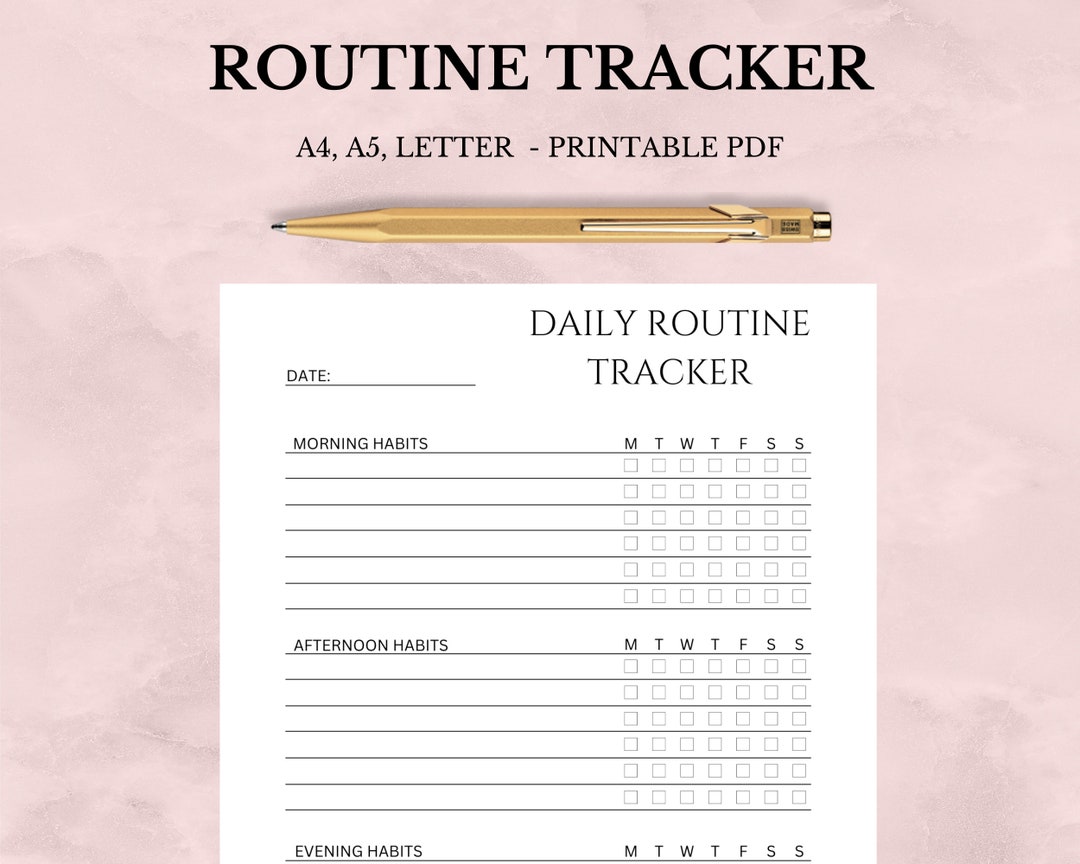 Daily Routine Tracker Printable and Editable Weekly Habit - Etsy
