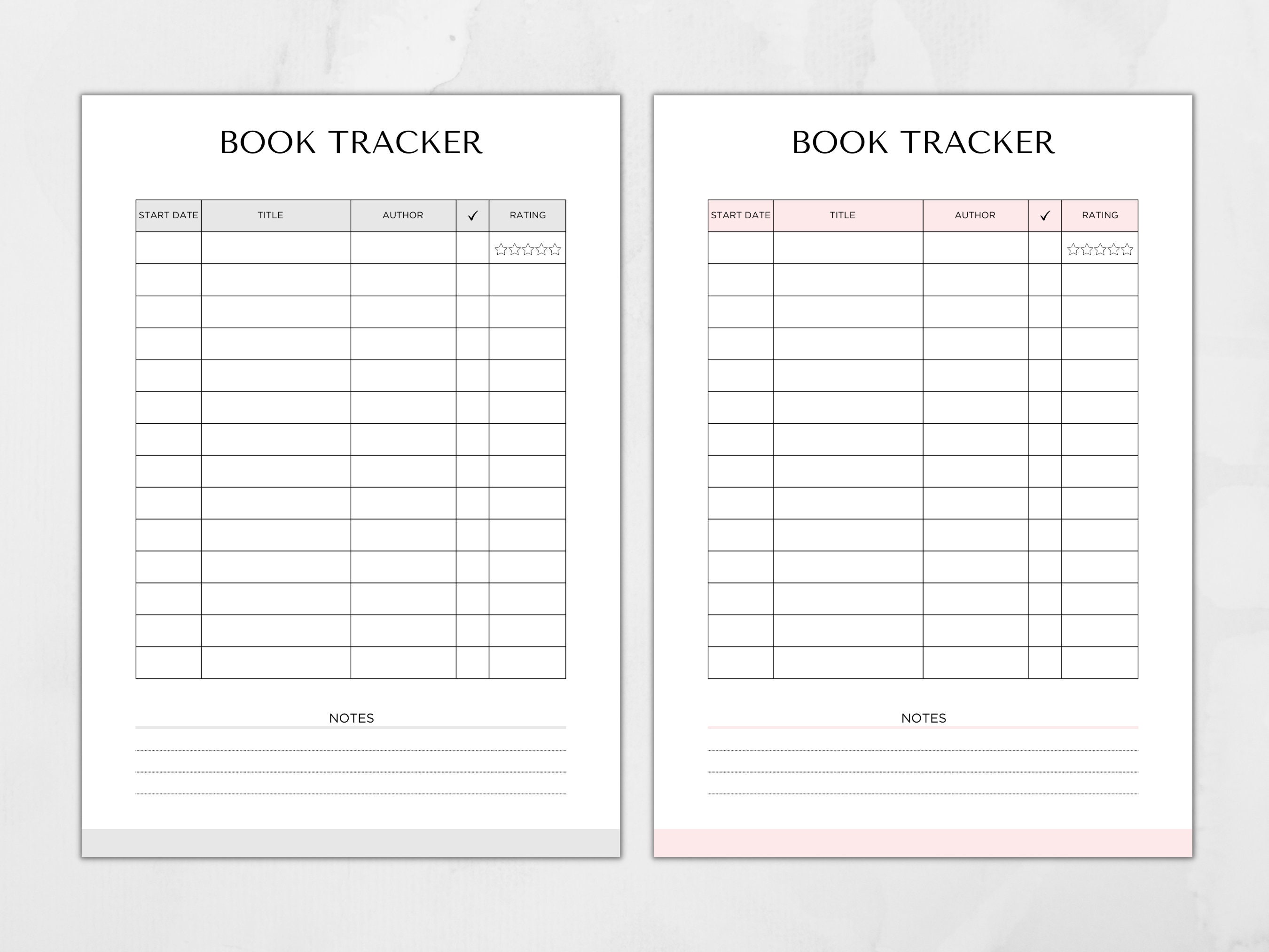 Printable Book Tracker Template, Reading List, Book Worm Checklist ...