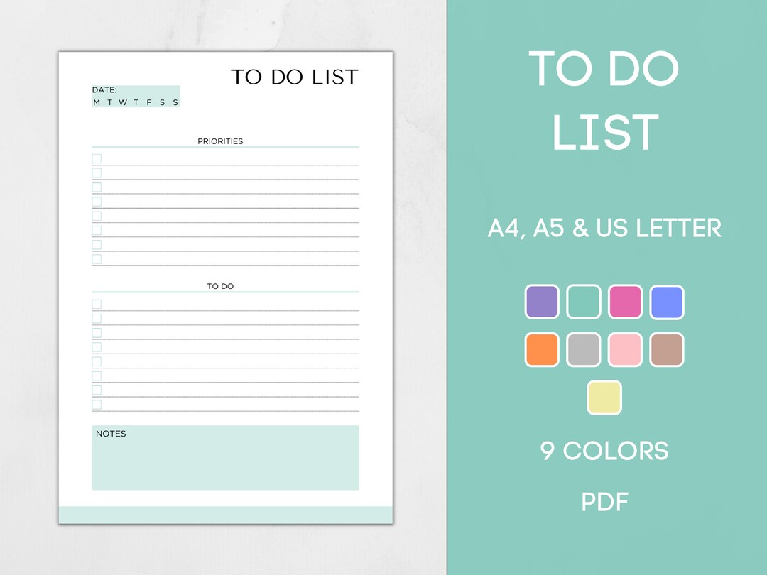 Printable to Do List, Editable Daily List, Weekly To-do Template ...