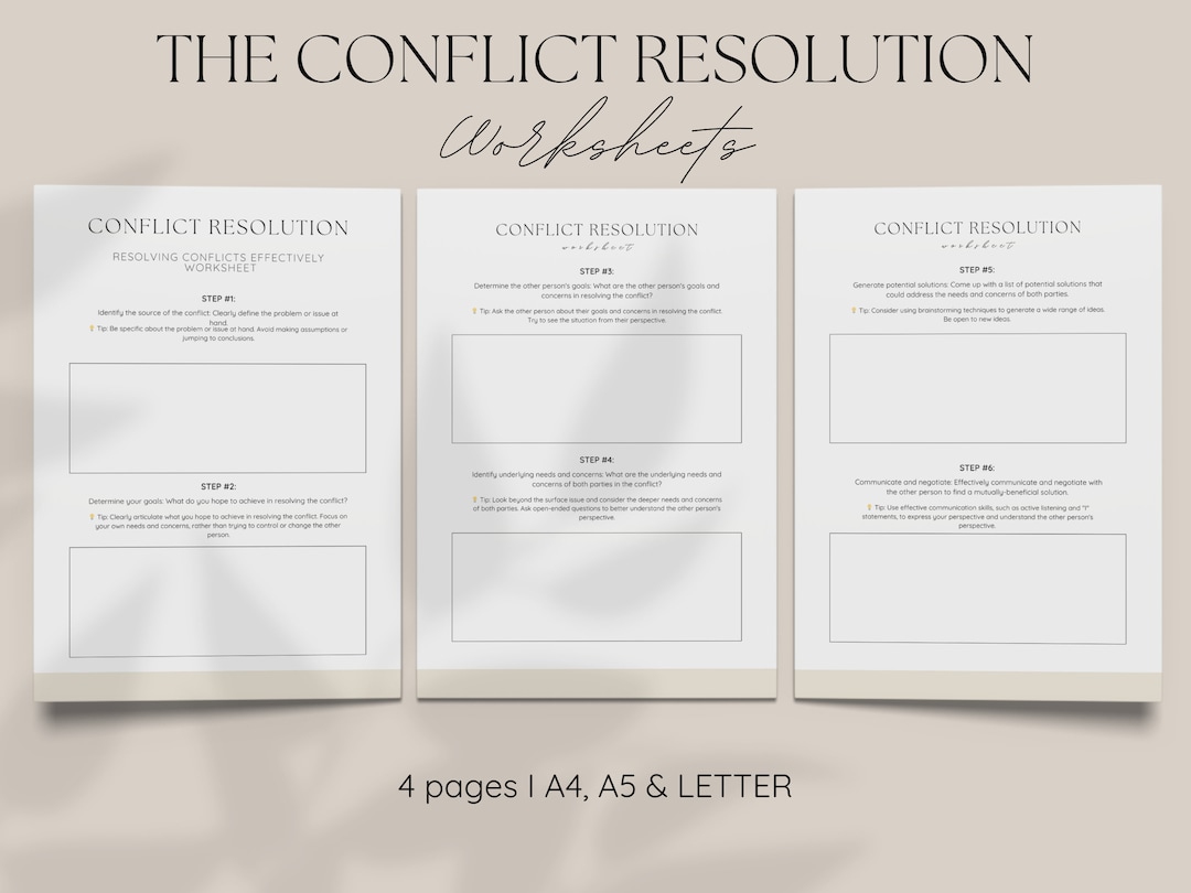 Conflict Resolution Template Social Skills Worksheets How to Resolve ...