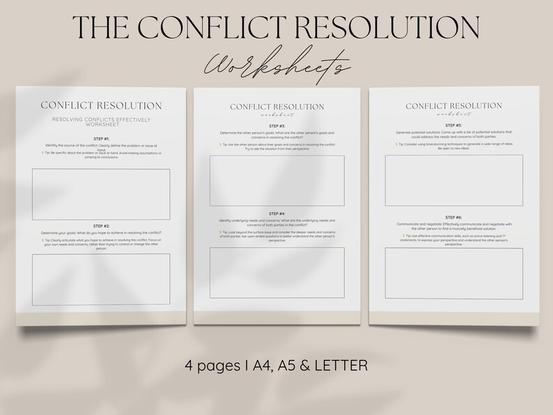 Conflict Resolution Template Social Skills Worksheets How to Resolve ...