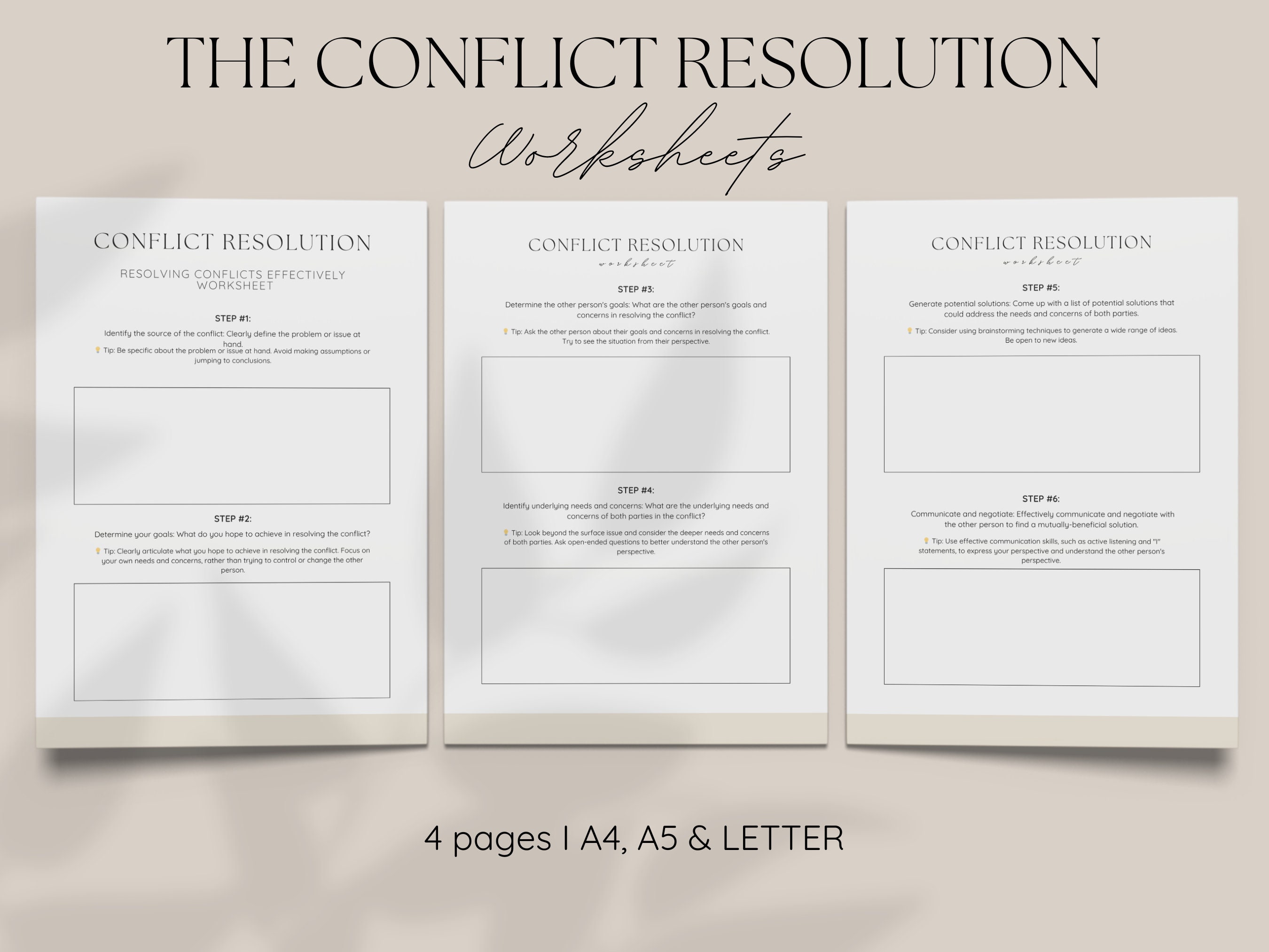 Conflict Resolution Template Social Skills Worksheets How to Resolve ...