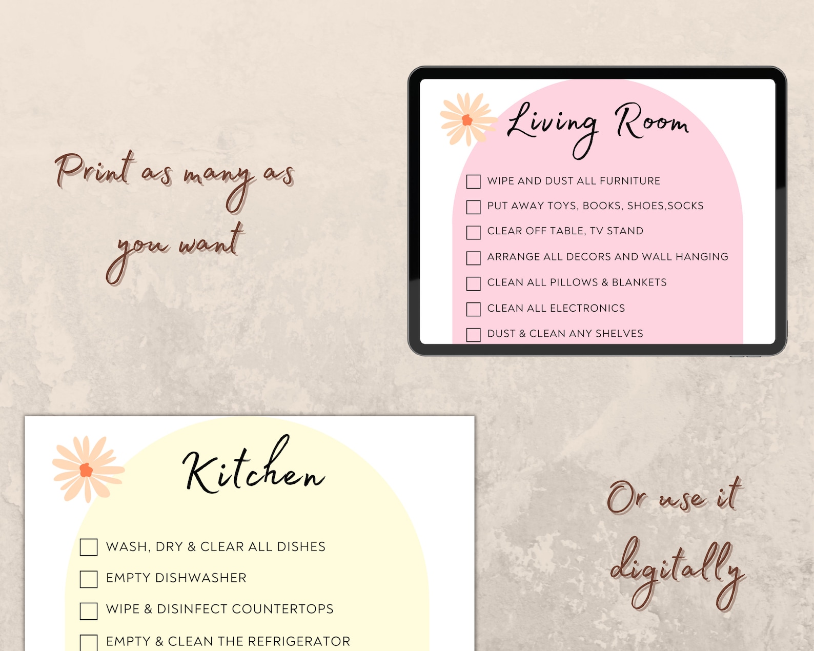 Editable and Printable Cleaning Card, Family Cleaning Cards, Room ...