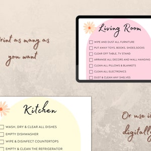 Editable and Printable Cleaning Card, Family Cleaning Cards, Room ...