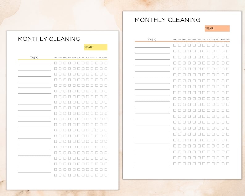 Editable and Printable Monthly Checklist, Month to Do List, Monthly ...