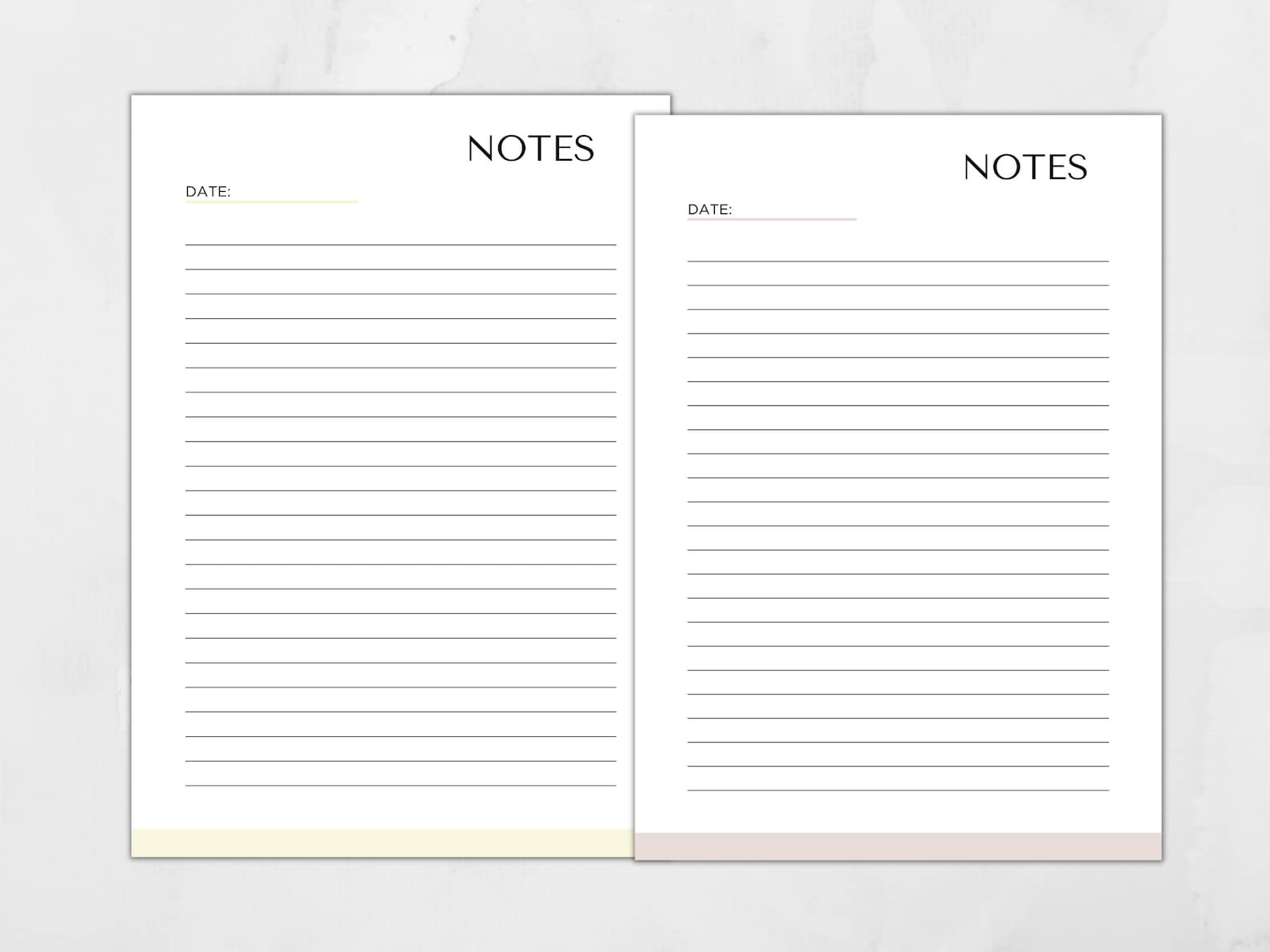 Notes Page Printable, Lined Notes Template, Note Taking, Writing Paper ...